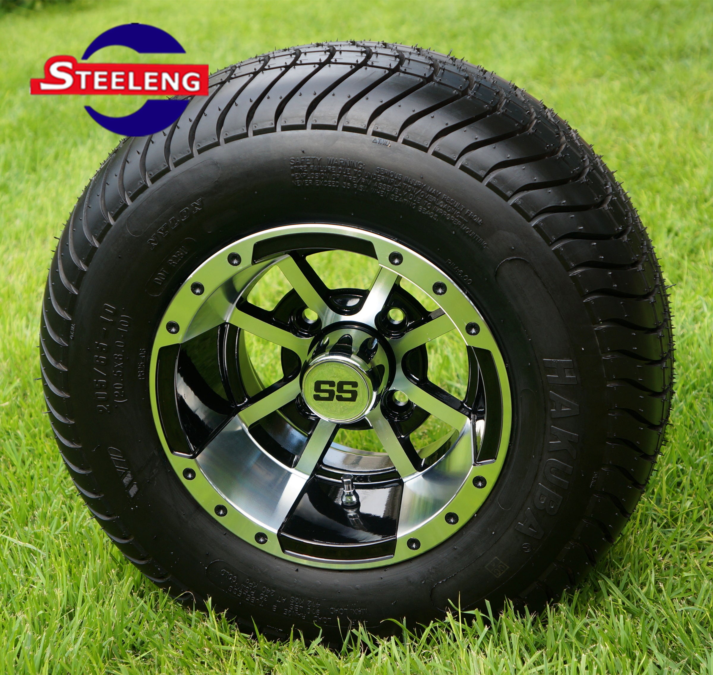 STEELENG 10” Machined/Black Storm Trooper’ wheels with 205/65-10 Stree ...