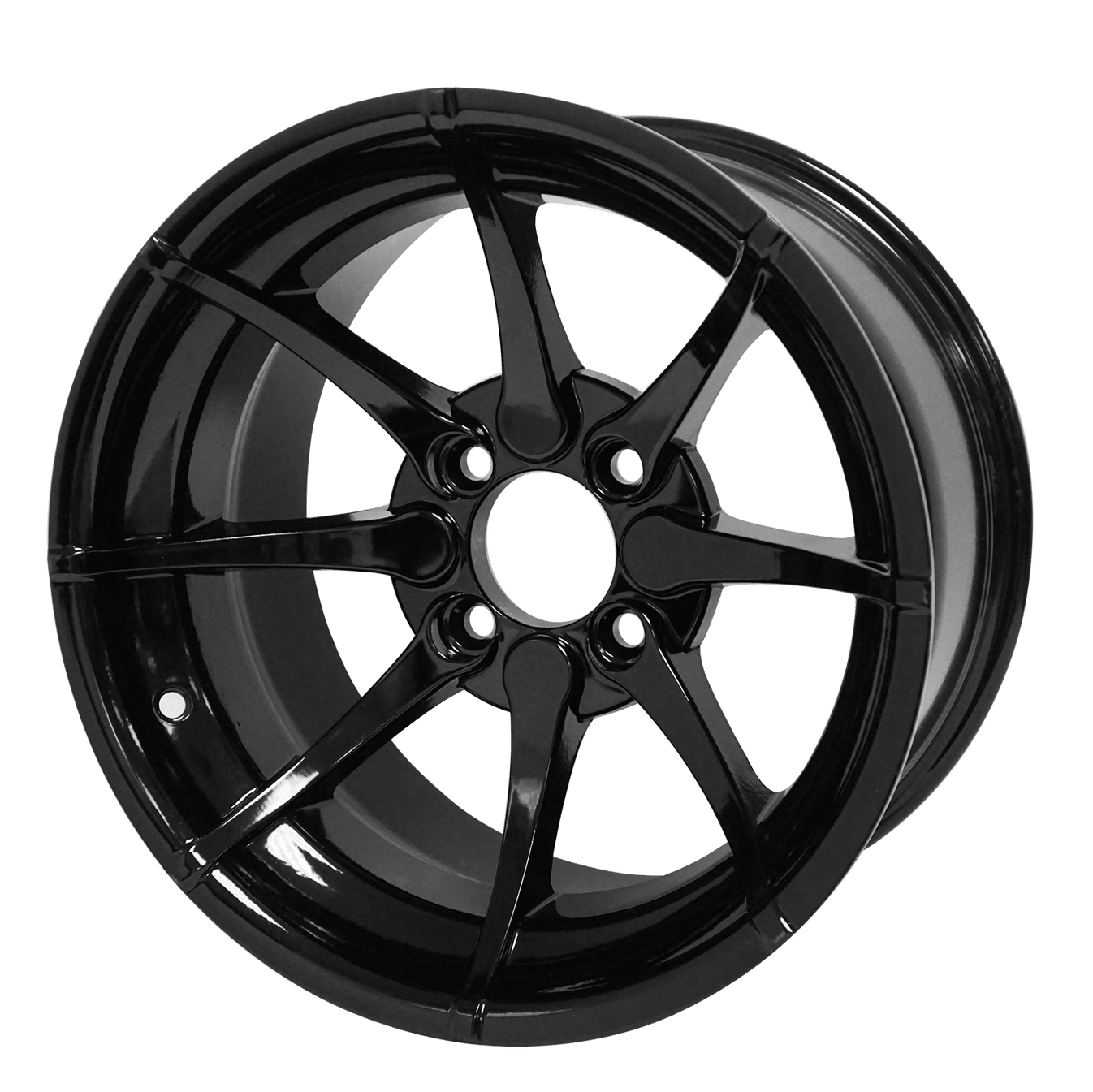 14″ Hydra Glossy Black Wheel – Aluminum Alloy – Drew B Golf Carts & Parts